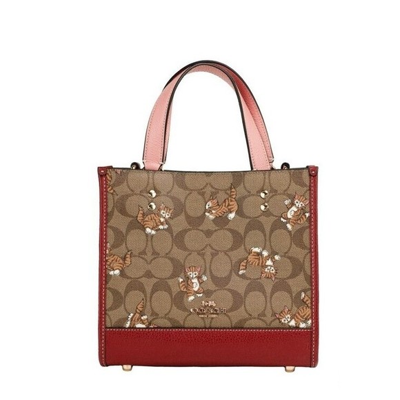 Coach | Bags | Coach Dempsey 22 Small Kitten Signature Coated Canvas ...